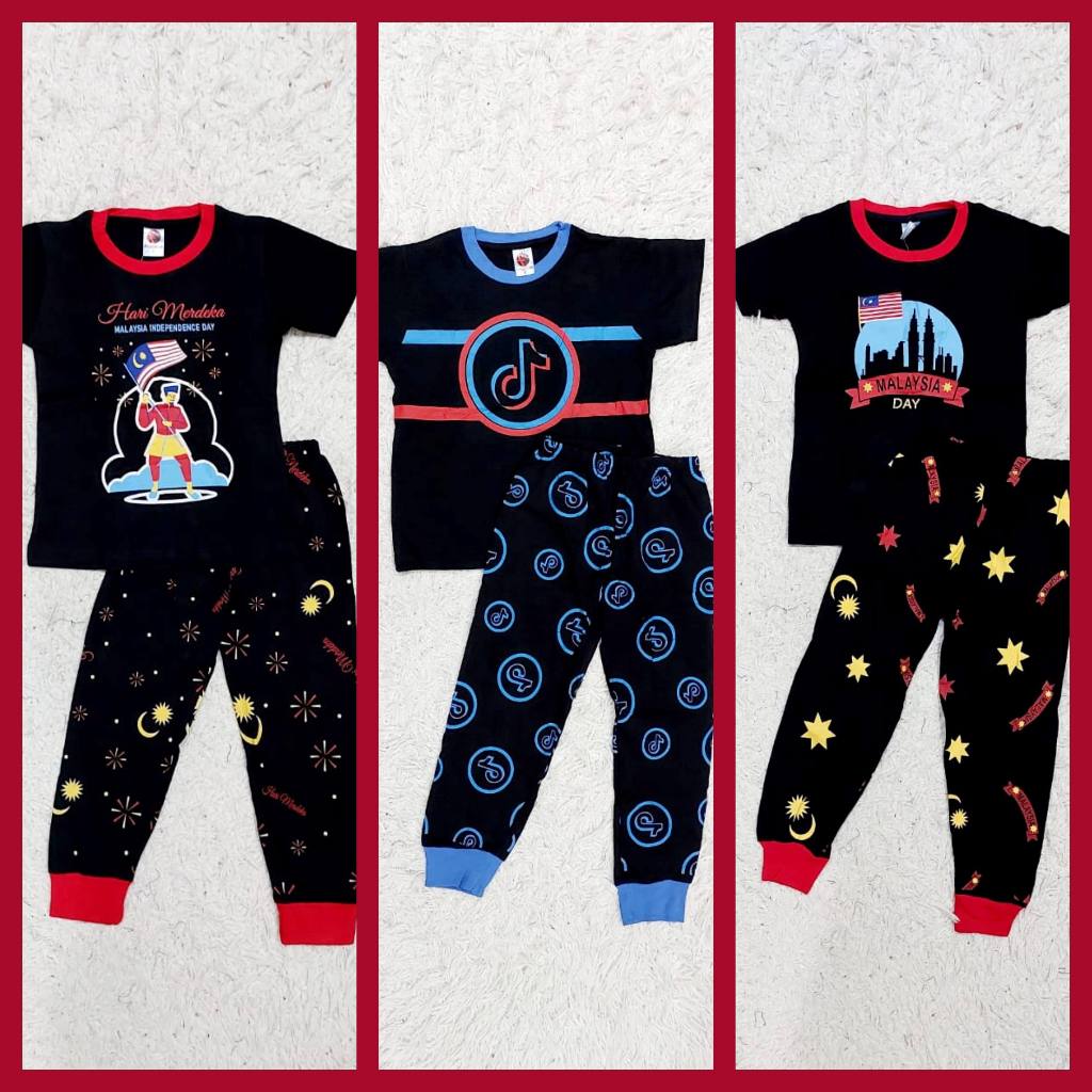 BAJU 1-7Y BENDERA MALAYSIA MERDEKA COTTON / BOYS SOFT COTTON PYJAMAS ...