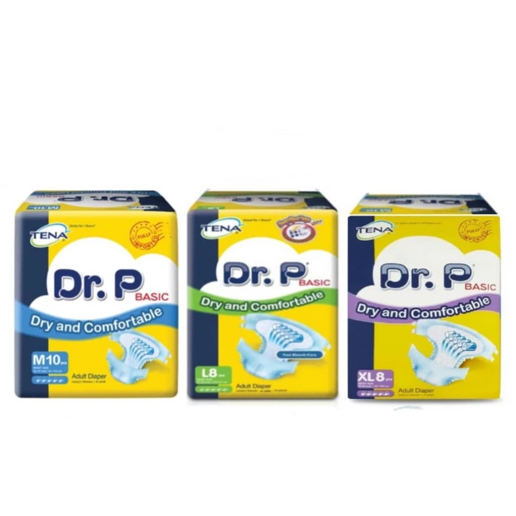 Dr.p Basic Diapers [ M10 | L8 | XL8 ] By Tena | Shopee Malaysia
