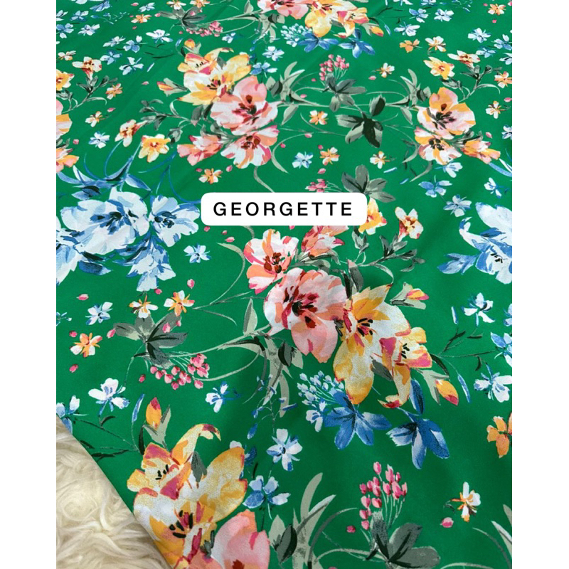 KAIN PASANG GEORGETTE CHIFFON CREPE MANGO SILK PRINTED VIETNAM KAIN ELA ...