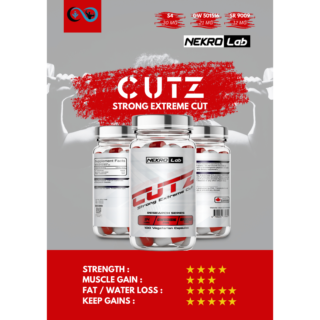 100 Caps SARMS CUTZ Nekro Lab [S4 + GW501516 + SR9009] 3in1 Mixed Sarms ...