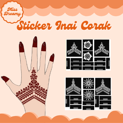 (new) Sticker Inai Corak viral stiker inai diy corak pengantin design ...