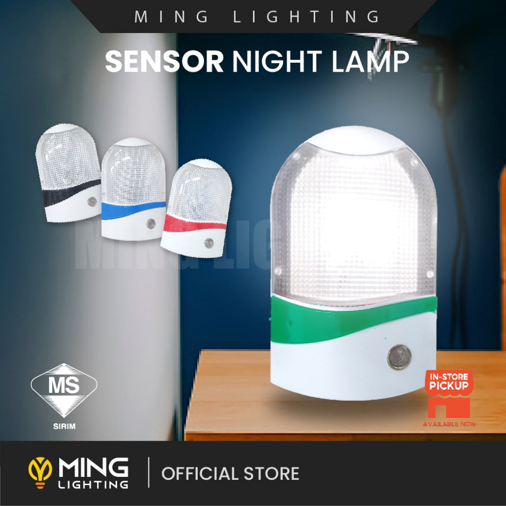 (Sirim) LED Sensor Night Light Mini White 3 Pin Plug Bedroom Lighting ...