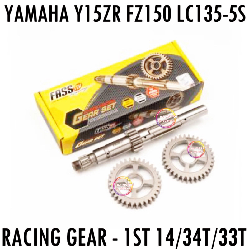 YAMAHA Y15ZR LC135-5S FZ150 FASSTEK RACING GEAR BOX SET 1ST 14T-34T-33T ...
