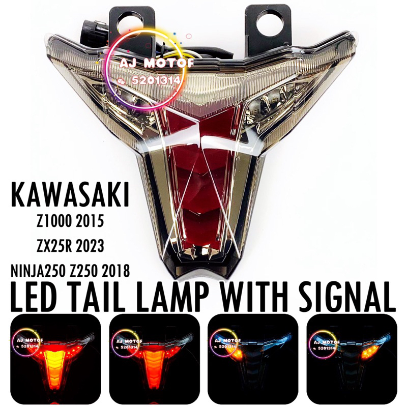 KAWASAKI Z1000 ZX10R 2015+ / ZX25R 2023 / NINJA250 Z250 ABS 2018 TAIL LAMP LED INTEGRATED SIGNAL ...
