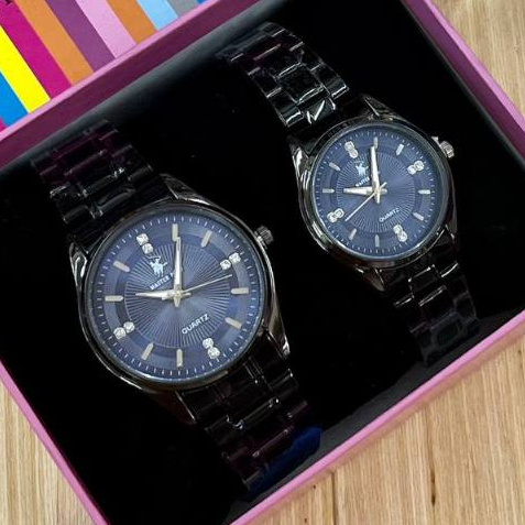 💯% Original Master-Polo Watch Couple set Men & Women Stainless Steel ...