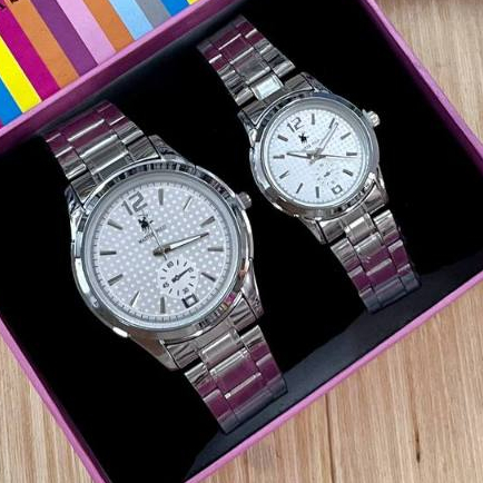 Original Master-Polo Watch Couple set Men & Women Stainless Steel Watch ...