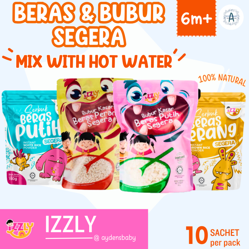 IZZLY INSTANT PORRIDGE BERAS HALUS BERAS KASAR BARLI OAT 6 Month+ ...