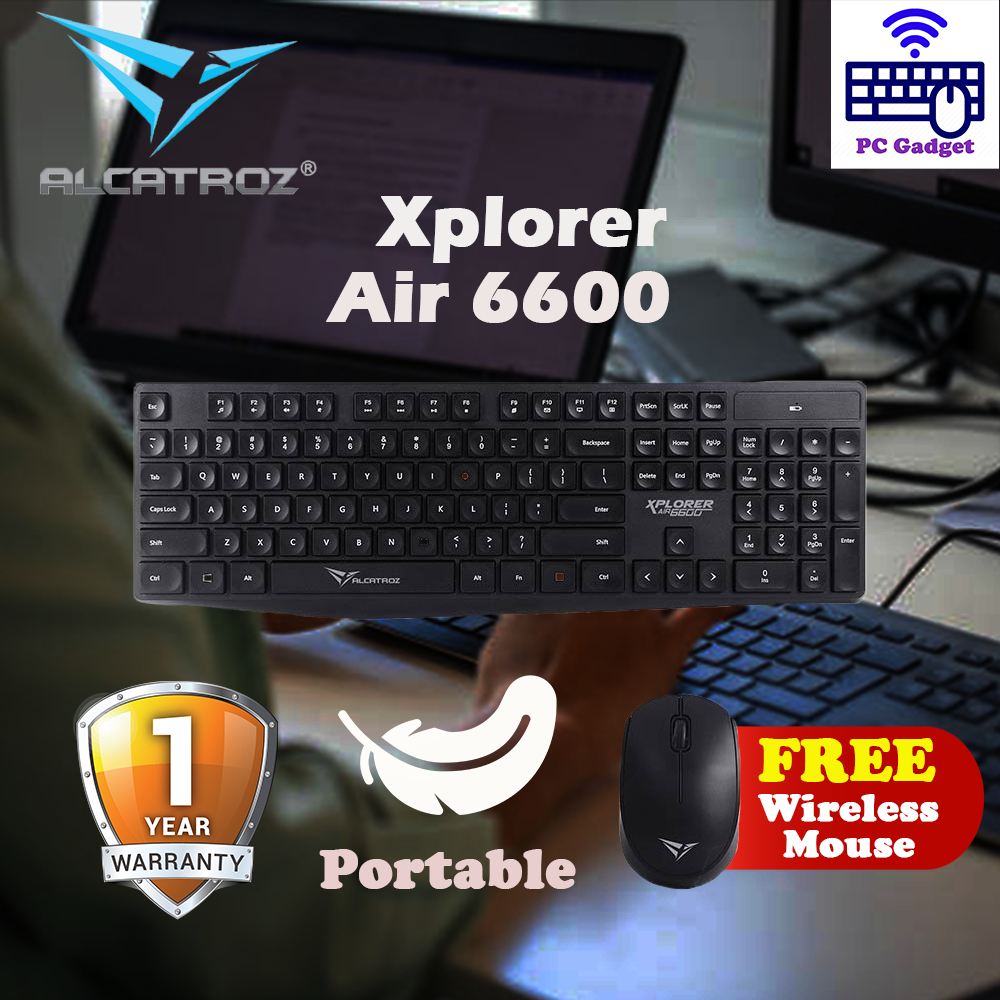 Portable Silent Wireless Keyboard & Mouse Combo Set Slim Keyboard ...