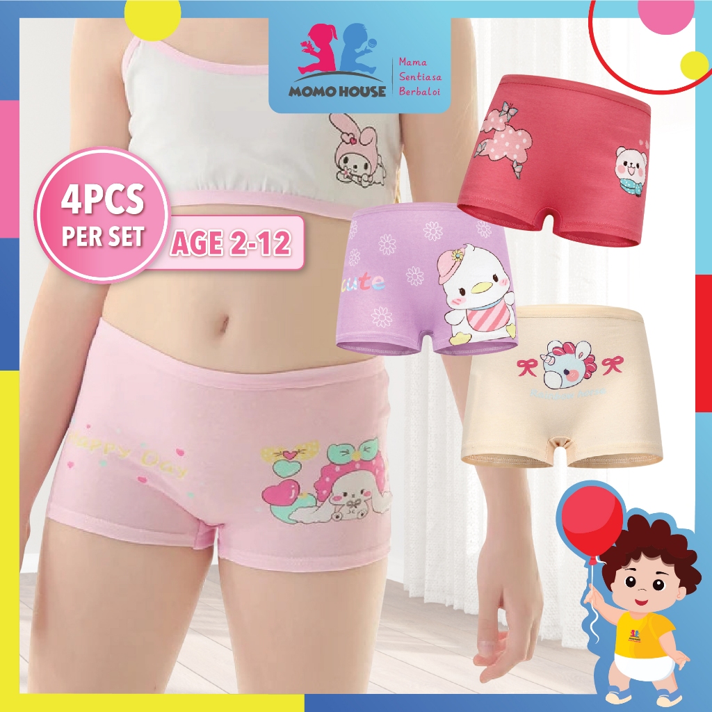 4pcs/set Baby Girl Underwear Cotton Soft Kids Girl Cotton Underwear Panties Seluar Dalam Budak ...