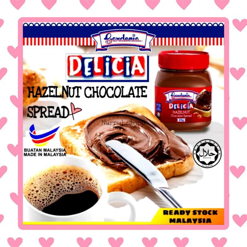 DELICIA HAZELNUT CHOCOLATE SPREAD GARDENIA Lepa Coklat Hazelnut 200g ...