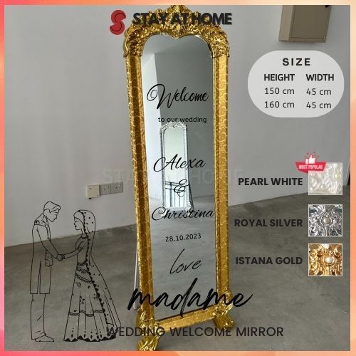 Vintage Wedding Mirror Cermin Welcome Board Wedding Antique Mirror ...