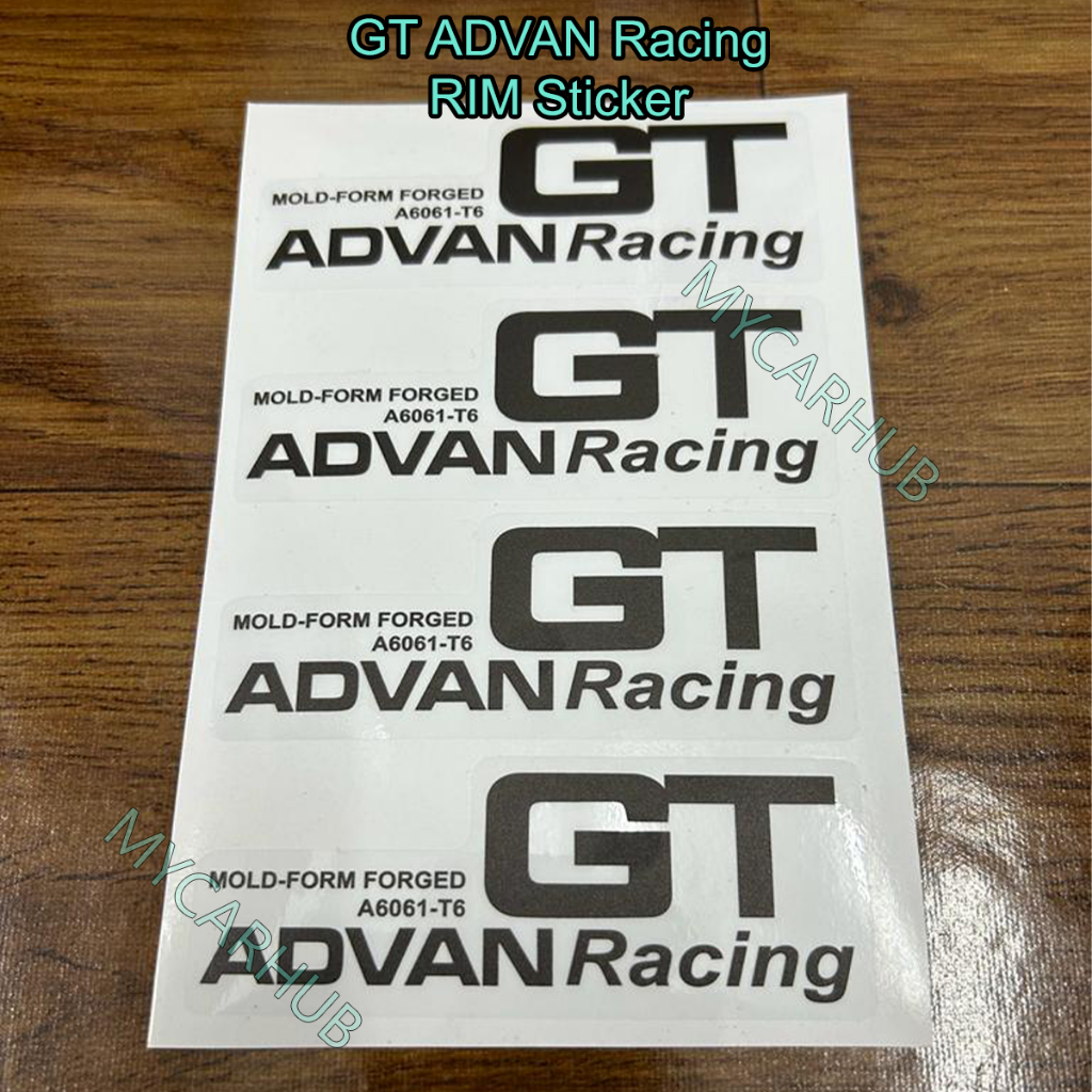 Advan Racing GT Car Rim Sticker - 1 Set 4 pcs ( 5 Colour Available ...