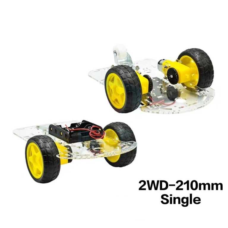2WD 4WD Acrylic Single / Double Layer Mini Large Round 6V DC Motor Set ...