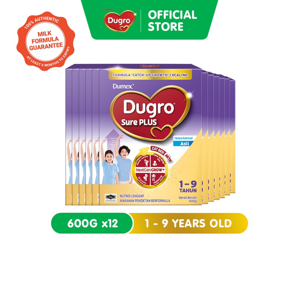 Dumex Dugro Sure Plus Tailored Nutrition Milk Formula 1-9 years (600g x ...