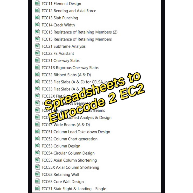 Various Spreadsheets to Eurocode 2 EC2 Excel Sheets | Shopee Malaysia