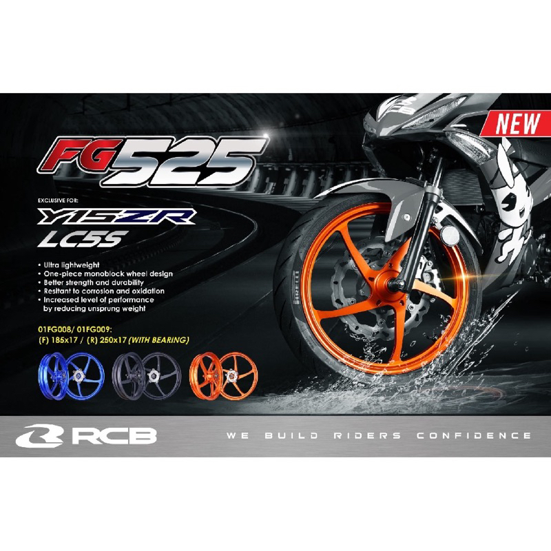 ( CLEAR STOCK ) RCB RACING BOY YAMAHA Y15ZR / LC135 5S FORGED SPORT RIM ...
