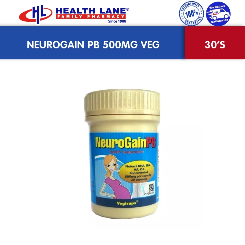 NEUROGAIN PB 500MG VEG 30'S | For Pregnant & Breast-feeding Women ...