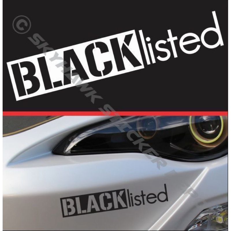 [Ready Stock]K600# BLACKlisted Bumper Vinyl Decal Stickerd | Shopee ...