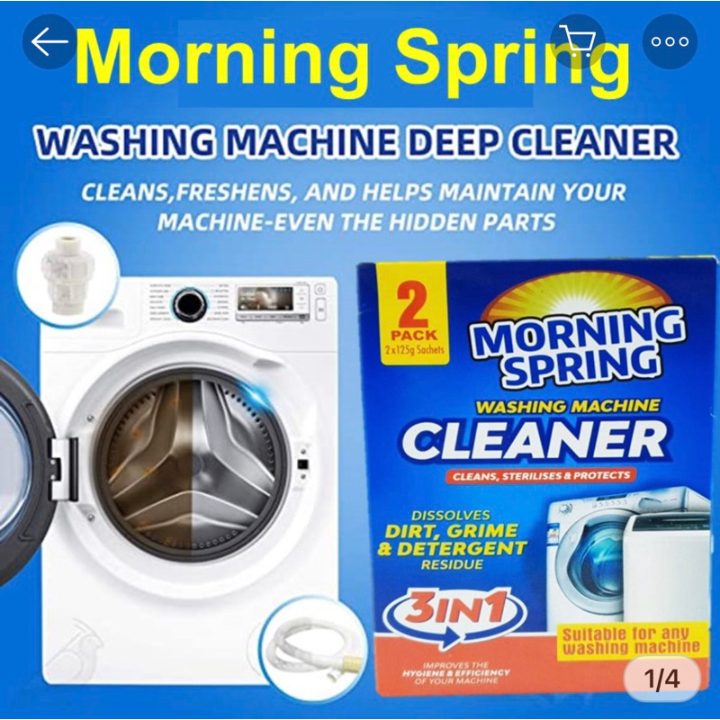 Morning Spring Washing Machine Cleaner 3in1 1 Box (2 Sachets × 125g ...