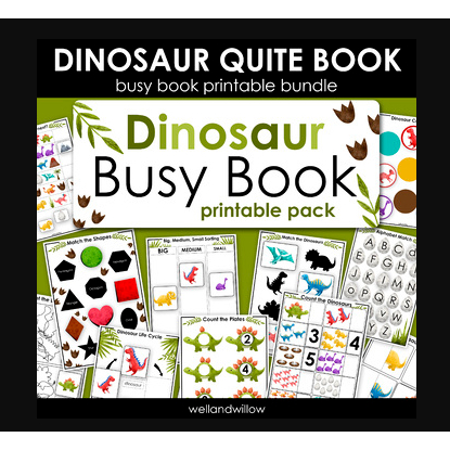 PDF] Dinosaur Busy Book Preschool Quiet Book Kids Activity Printable ...