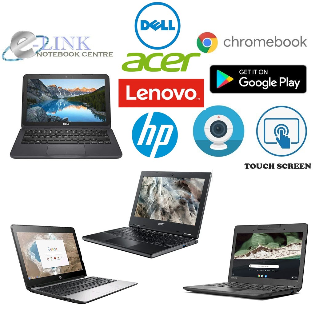 ( Touch Screen Chromebook Google Play Store) DELL 3180 / HP 11 G5 ...