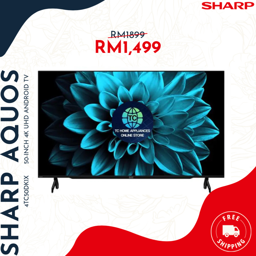 SHARP AQUOS 50-INCH 4K UHD Android TV (4TC50DK1X) | Shopee Malaysia