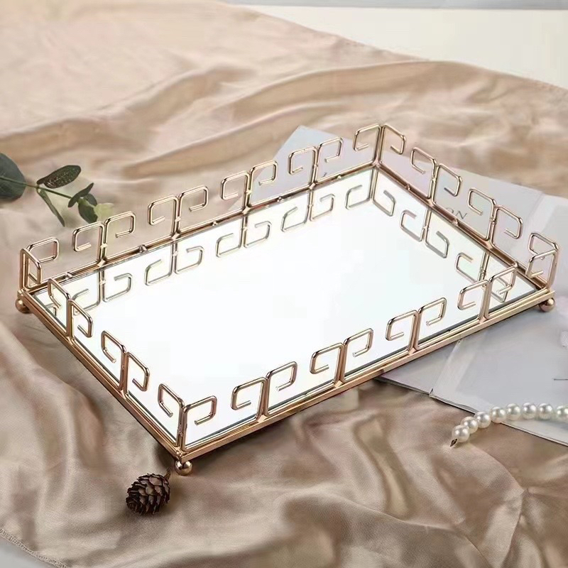 Metal Tray NEW DESIGN Decorative Organizer Dessert Serving Plate Home ...