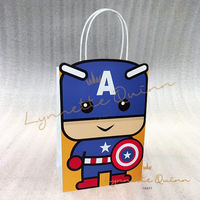 [READY STOCK] Captain America Paper Bag Door Gift Goodies Bag Candy ...