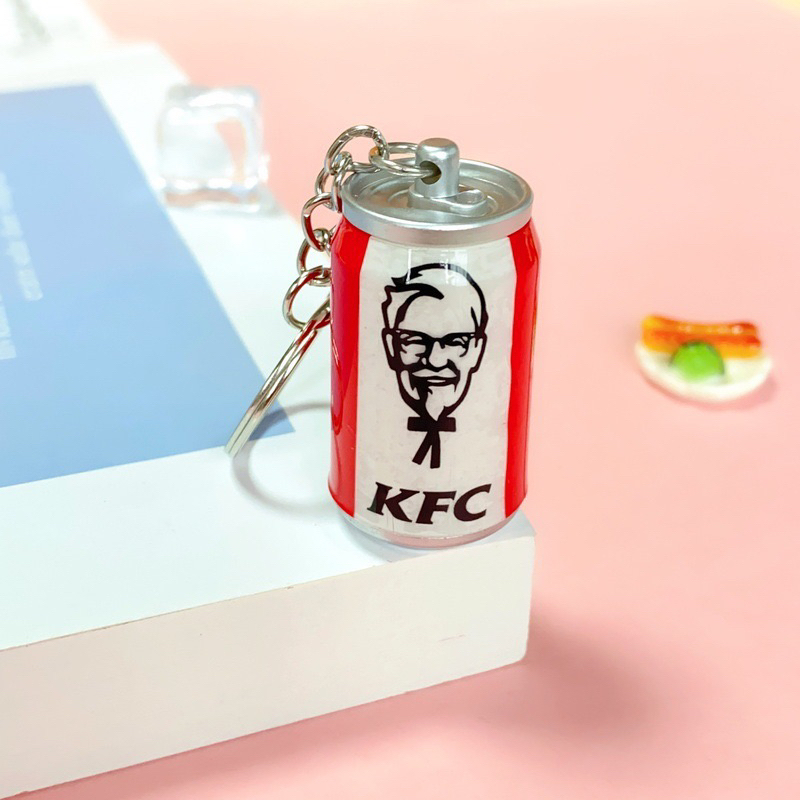 [Ready Stock] 3D Soft Drink PVC Keychain Starbucks Fanta KFC Nescafe ...
