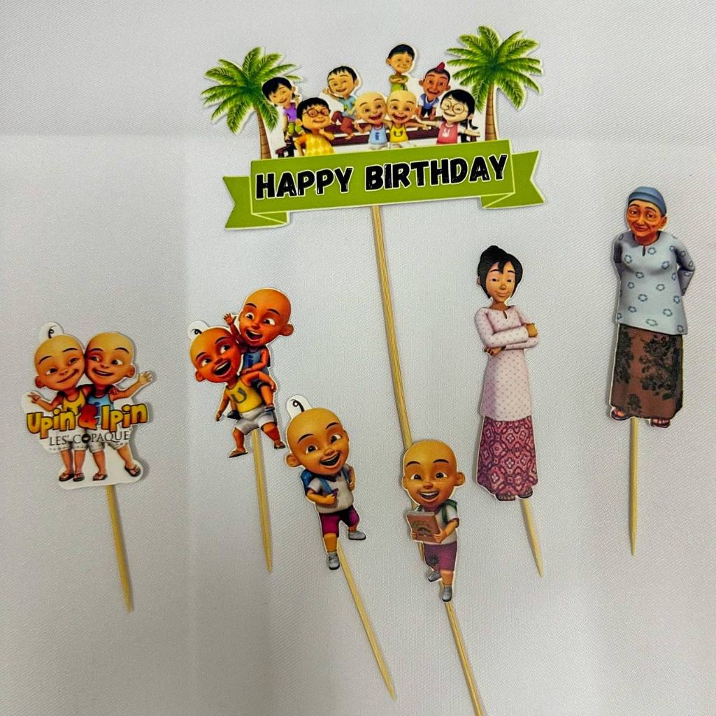 CAKE TOPPER UPIN IPIN OMAR HANA DIDI AND FRIEND Ornaments Party Supply ...