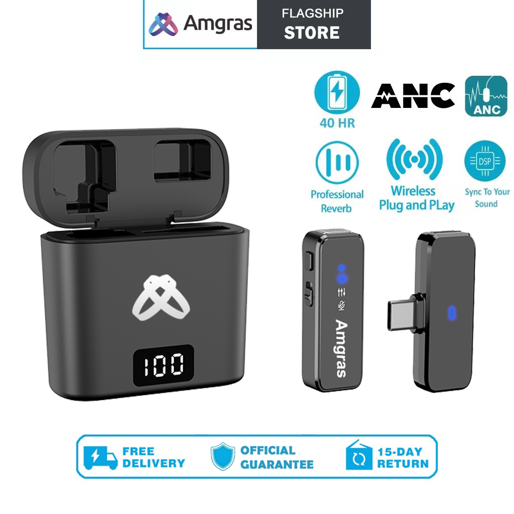 Amgras SoundMeta III Pro ANC Wireless Lavalier Microphone With ANC ...