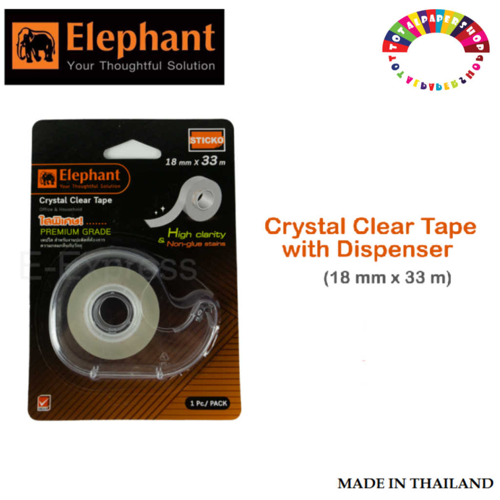 Elephant Crystal Clear Tape (18 mm x 33 m) | Shopee Malaysia