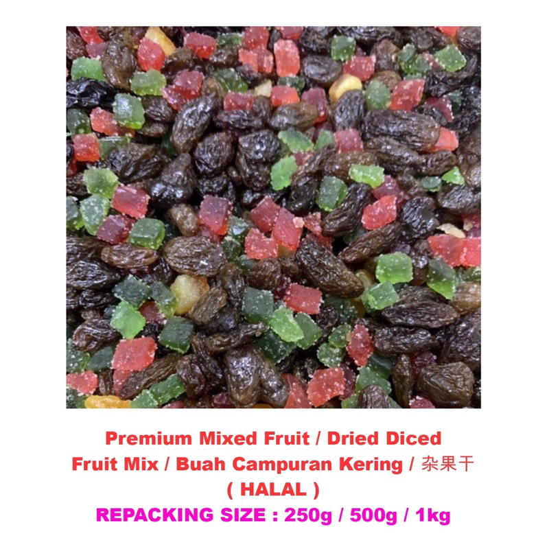 Premium Mixed Fruit / Dried Diced Fruit Mix / Buah Campuran Kering ...