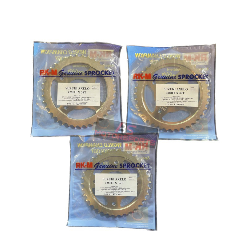 SUZUKI AXELO RAIDER REAR SPROCKET 428 HT 428HT ( RKM ) SPROCKET ...