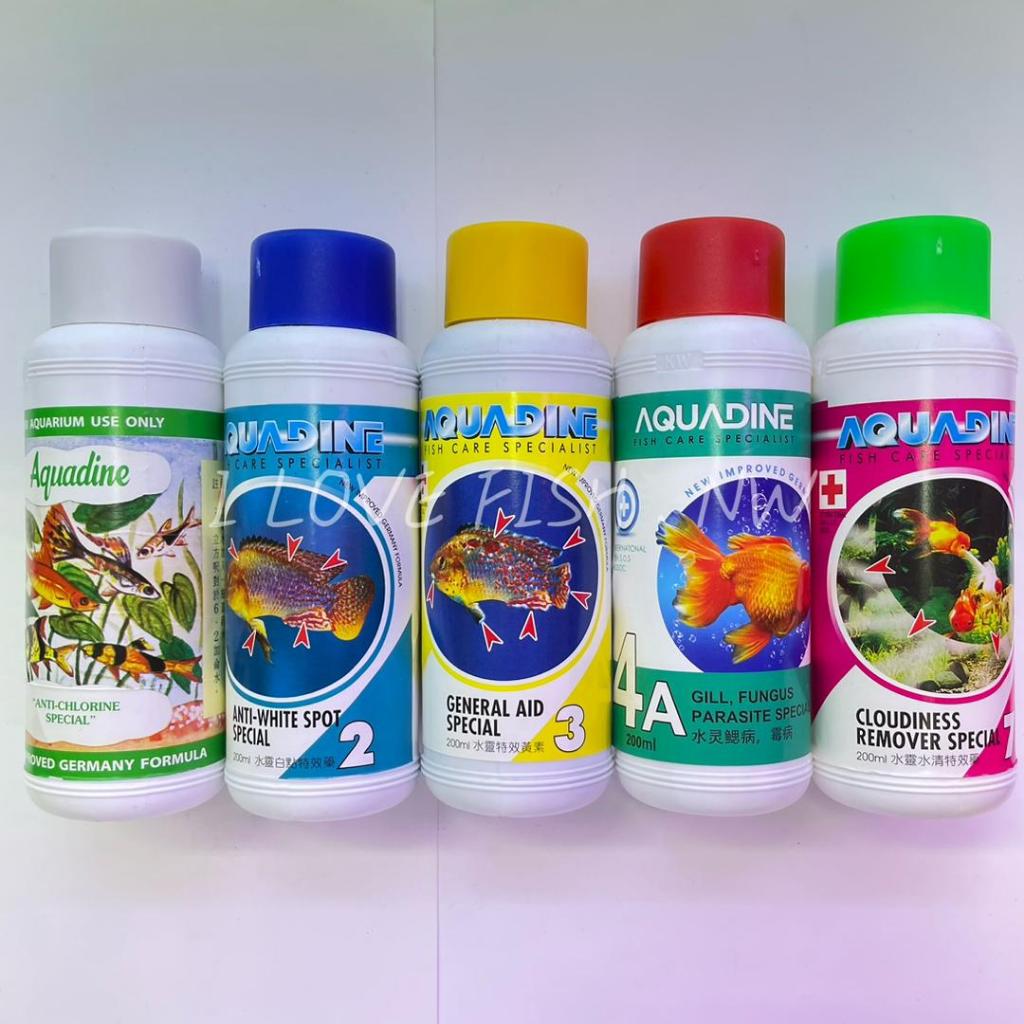 AQUADINE Fish Care Medicine ( Anti Chlorine / Anti White Spot / General ...