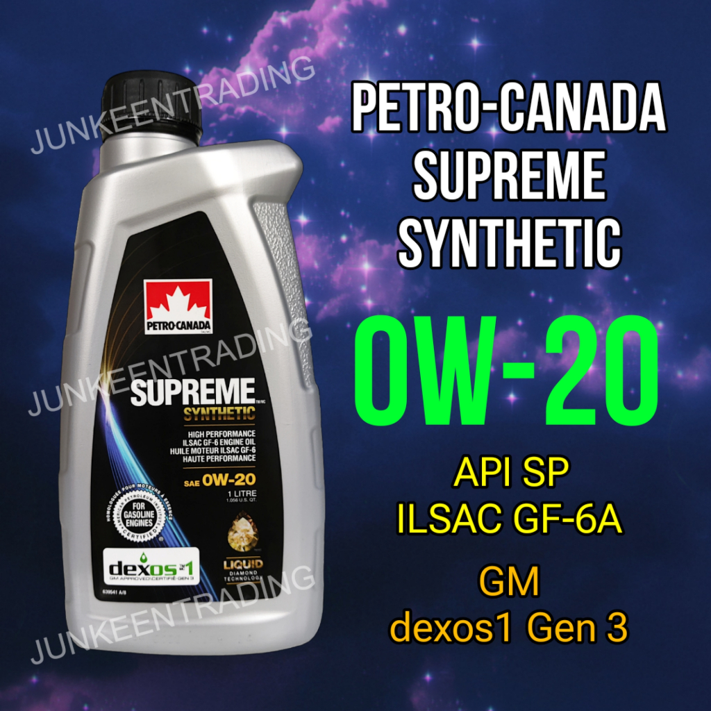Petro-Canada Supreme Synthetic 0W-20 0W20 Fully Synthetic Engine Oil ...