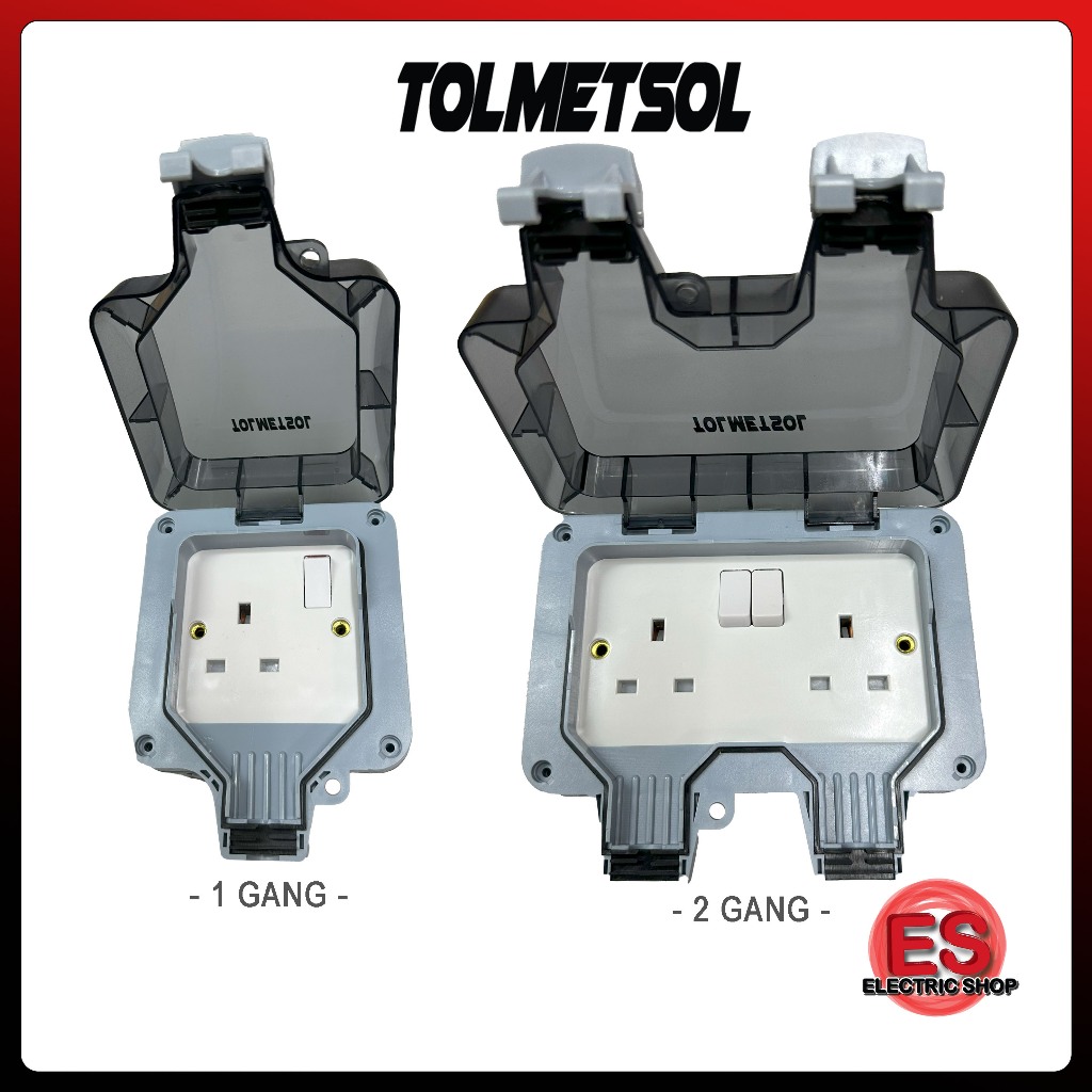 TOLMETSOL IP66 Weatherproof outdoor switch Socket ( 1 Gang / 2 Gang ...
