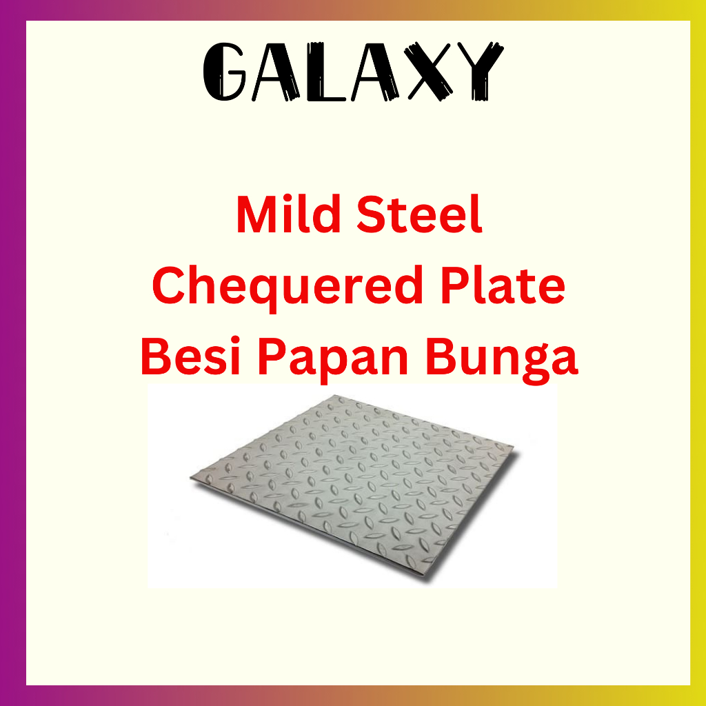 Besi Papan Bunga 花板 Width 4FT x 3mm+- Thickness Checker Plate ...