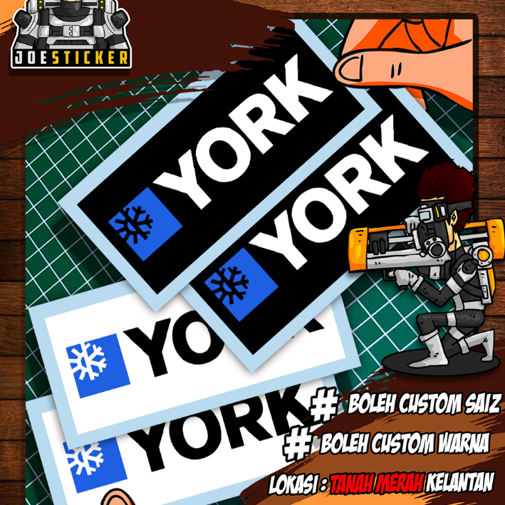 STICKER SET (4 PCS) YORK UNTUK SAFETY HELMET SAIZ 3X1.5 INCI (WARNA ...