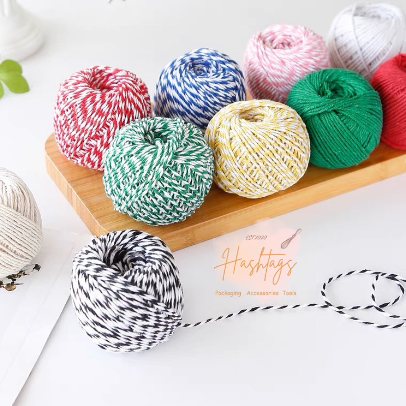 Cotton thread Christmas gift string red white beige rope handicraft ...