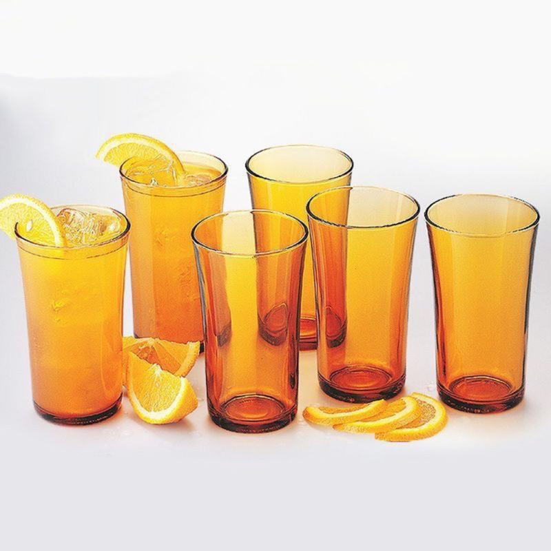 (Set 6pcs)KIG Amber Glass 9.5oz 280ml Tumbler Mug Cawan Kuning Kaca ...