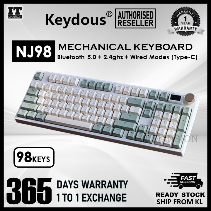 KEYDOUS MY NJ98 Pale Green RGB Mechanical Keyboard With Magnetic Screen ...