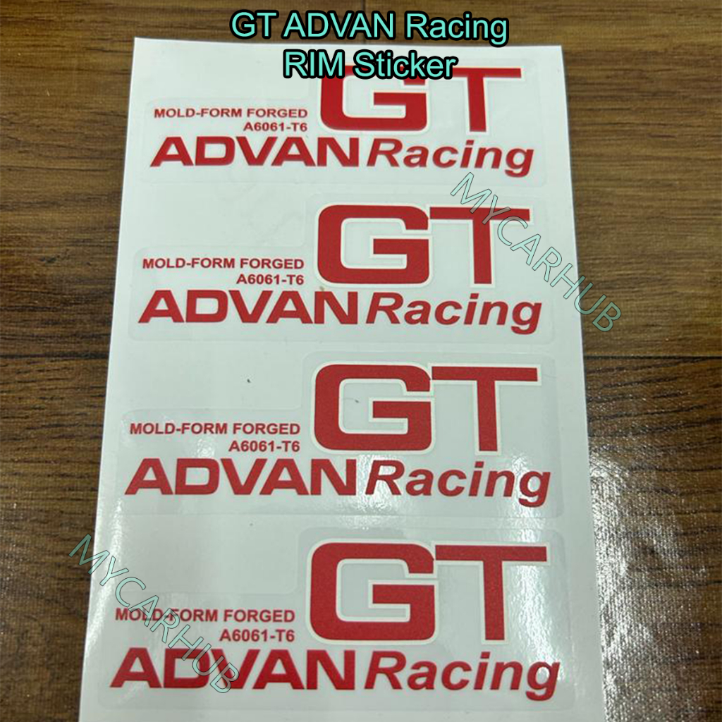 Advan Racing GT Car Wheel Sticker For Advan GT Premium Wheels Auto - 1 ...