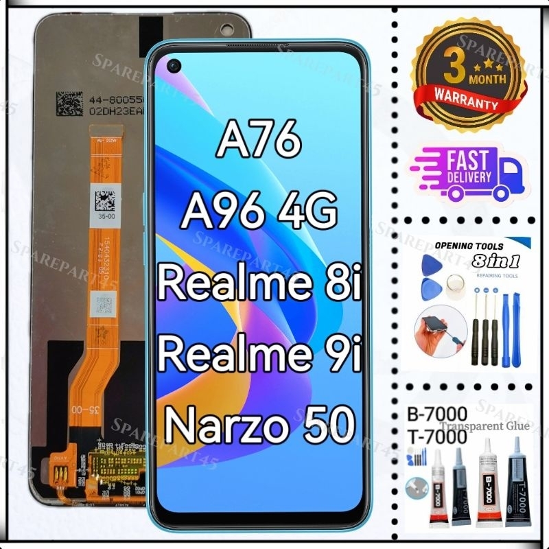 LCD For OP A76 / A96 4G /Realme 8i/Realme 9i/ Narzo 50 Compatible LCD ...
