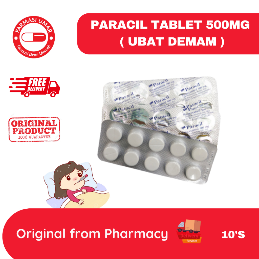 PARACIL SM PARACETAMOL 500MG 10's UNTUK DEMAM, PENING KEPALA | Shopee ...
