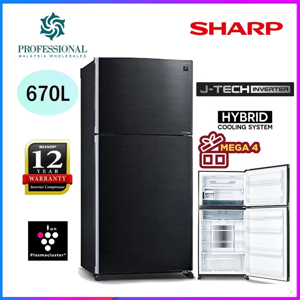 Sharp 670L Pelican Refrigerator Fridge SJP782MFGK/SJP701MFMK | Shopee ...