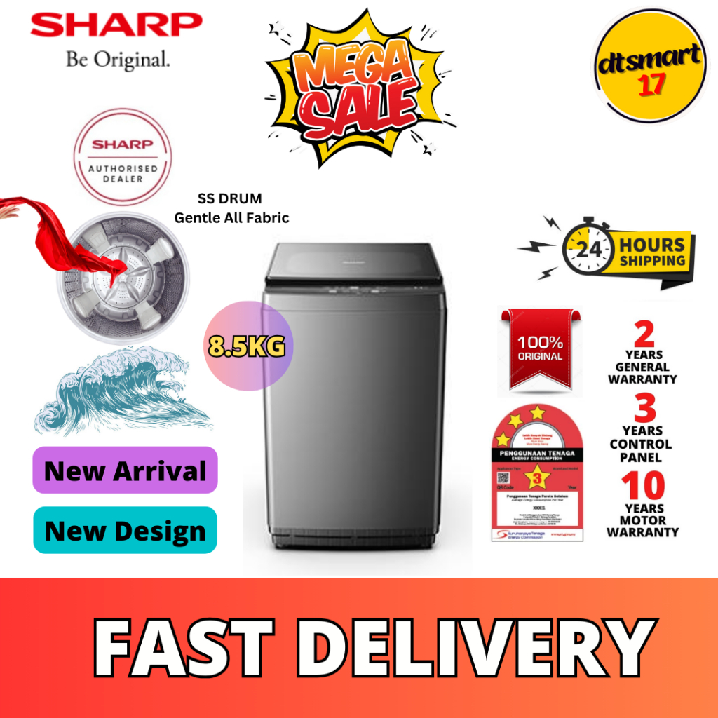 𝐋𝐎𝐑𝐑𝐘 𝐒𝐄𝐍𝐃𝐈𝐑𝐈 𝗞𝗟,𝗦𝗘𝗟𝗔𝗡𝗚𝗢𝗥 Sharp NEW 8.5KG Top Load Washing Machine ...