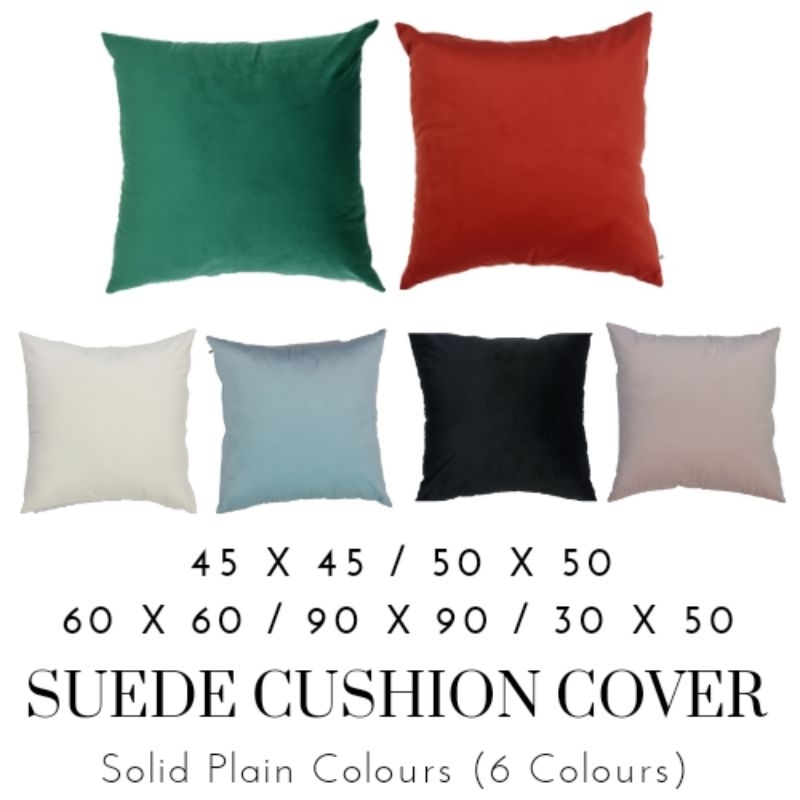 Suede Square Cushion Cover | ALL SIZES | PLAIN COLORS | Soft Suede ...