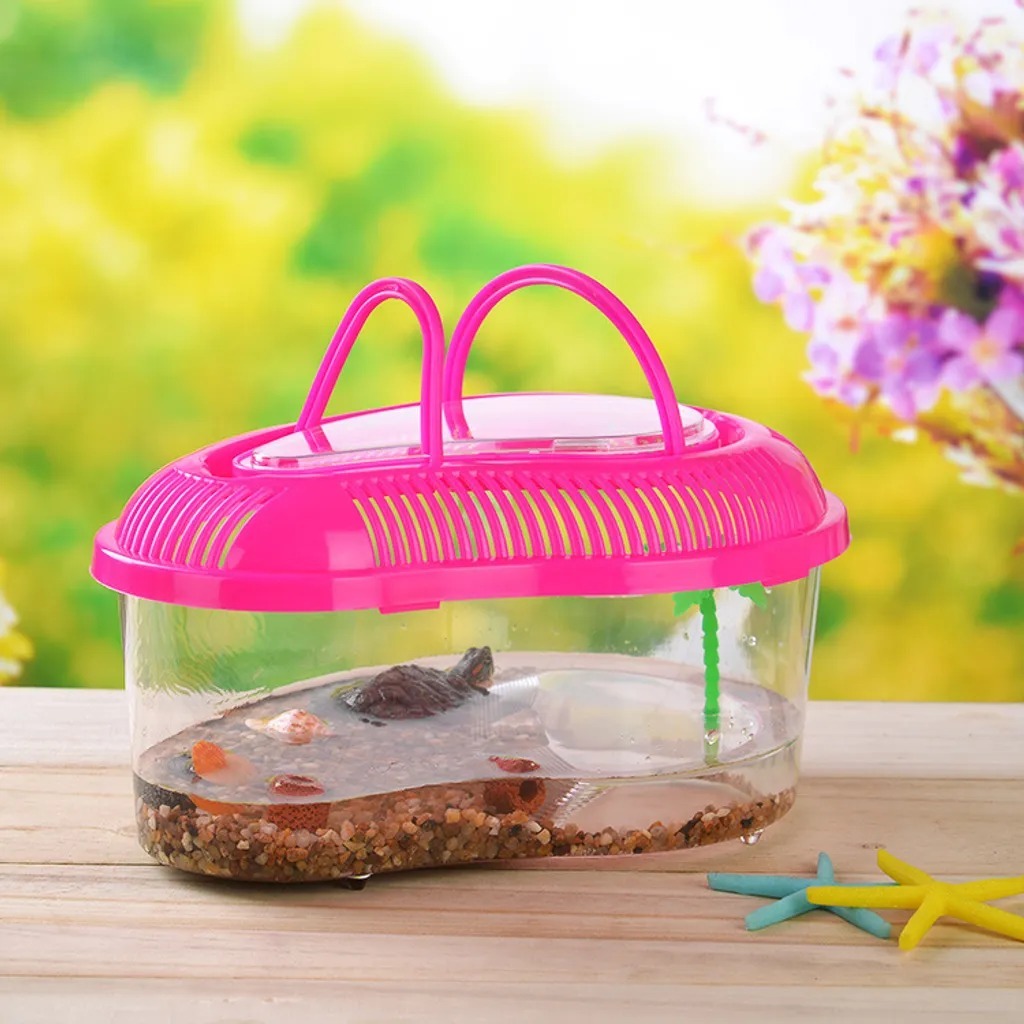 Turtle Tank Fish Tank Small Size Portable Plastic Aquarium - Bekas kura ...