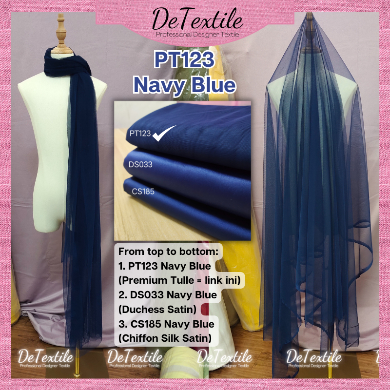 DeTextile Premium Tulle Bridal Soft Net Kain Net Lembut Murah Bidang ...